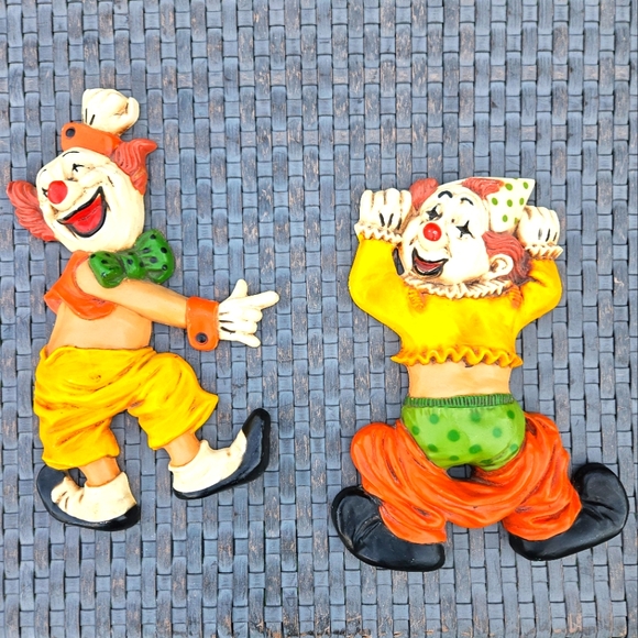 Homco | Wall Decor | Vintage Homco Clown Plastic Wall Plaques ...